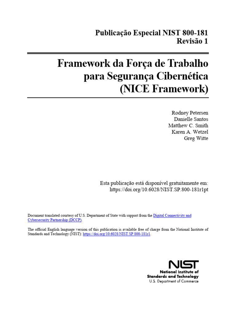 Framework Da Força de Trabalho para Segurança Cibernética (NICE ...