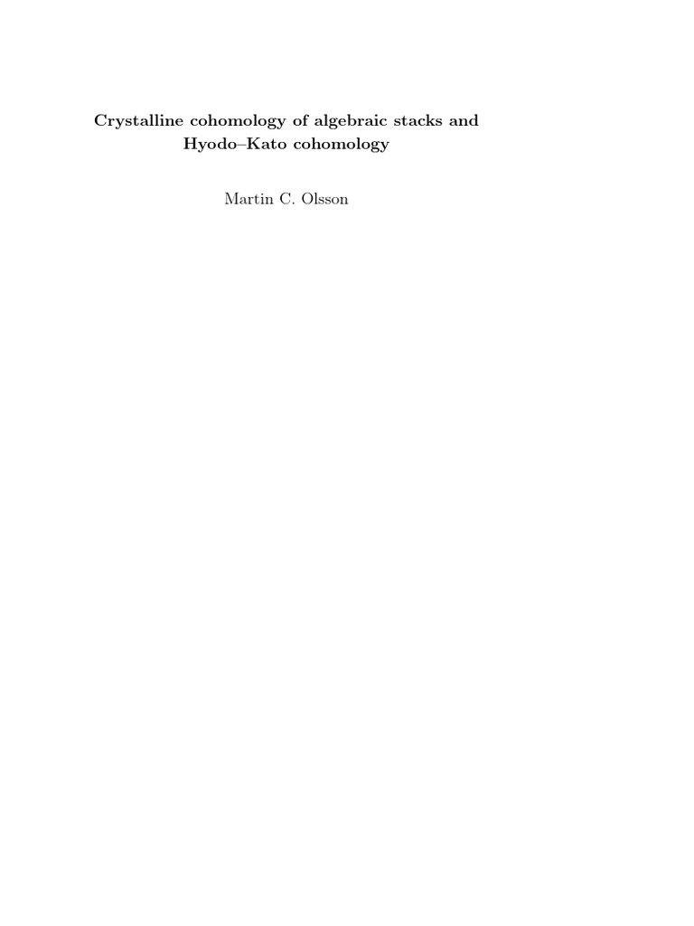 Crystalline Cohomology of Algebraic Stacks and Hyodo-Kato Cohomology ...