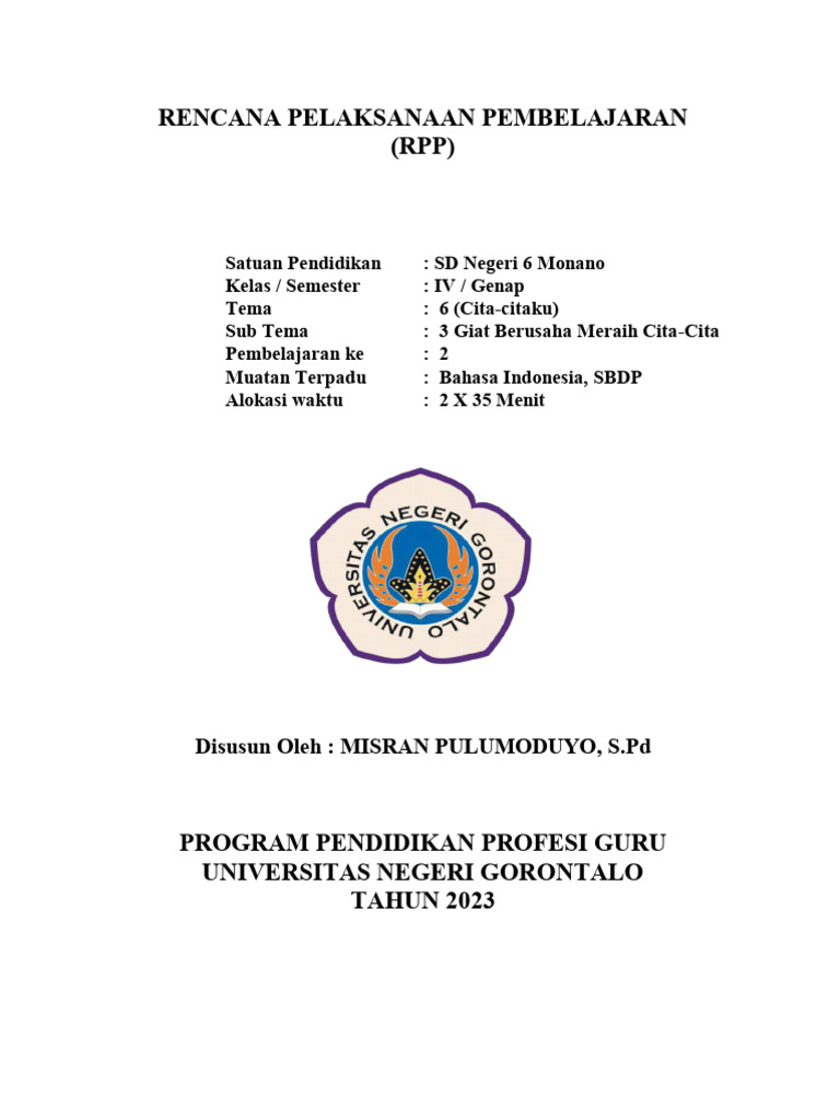 RPP KELAS 4 TEMA 6 SUB TEMA 3 Sigin 2 (1) - Compressed | PDF