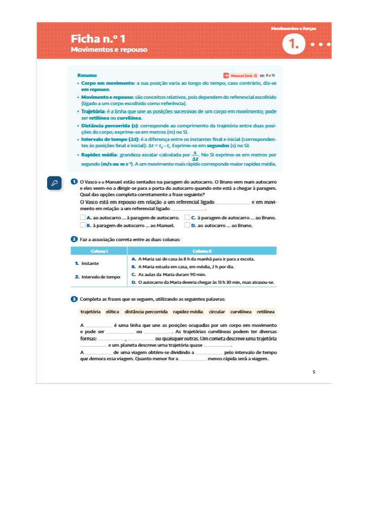 Ficha Nº 1 - FQ | PDF