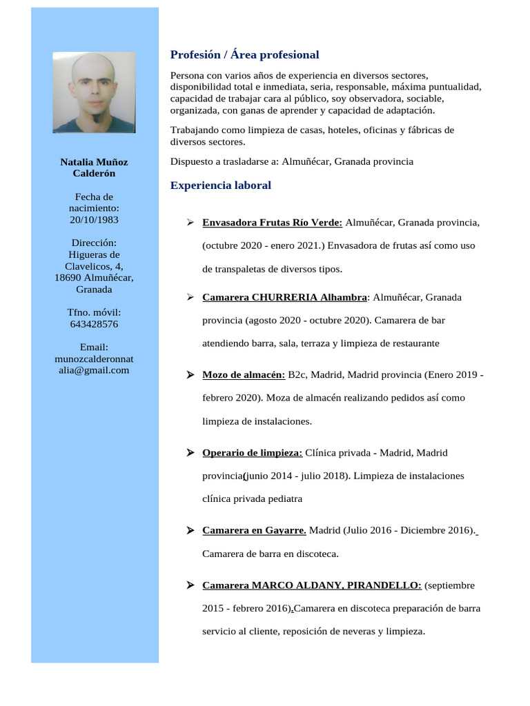 CV - NATALIA MUÑOZ CALDERON-CVitae | PDF