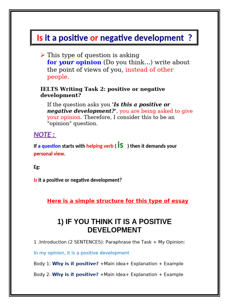 Is It A Positive or Negative Development | PDF