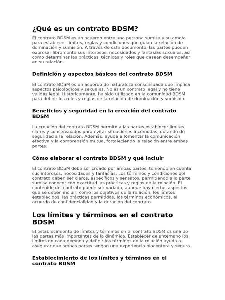Contrato de BDSM | PDF