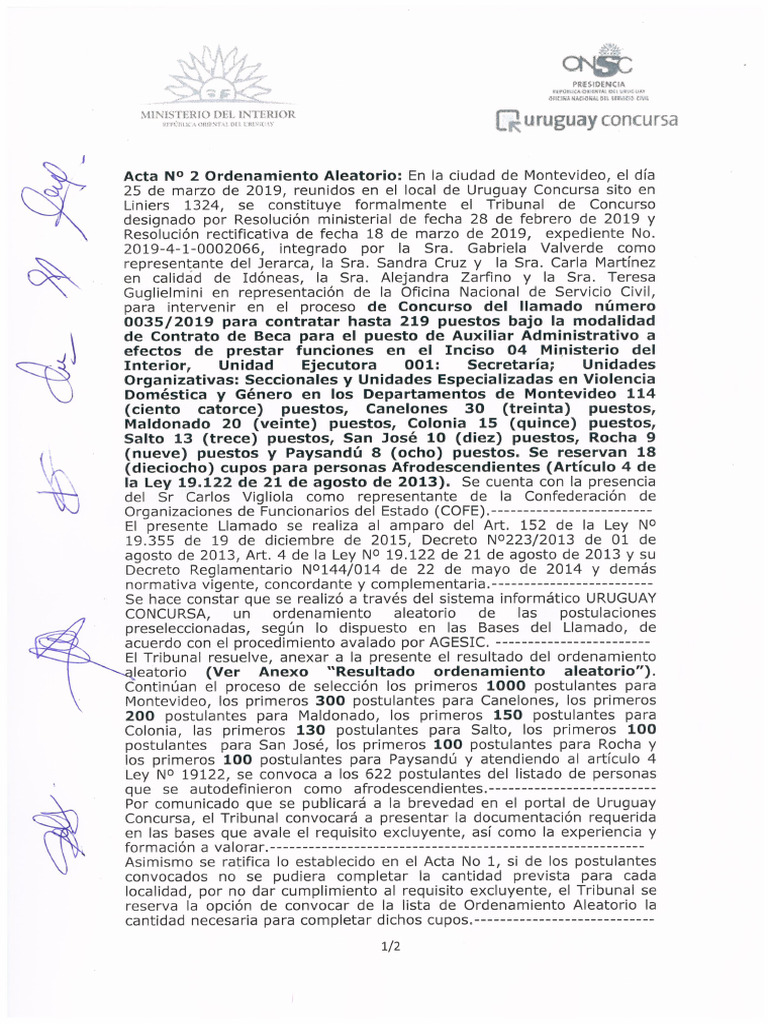 Acta - N - 2-Deseos Ñ-Uruguay | PDF