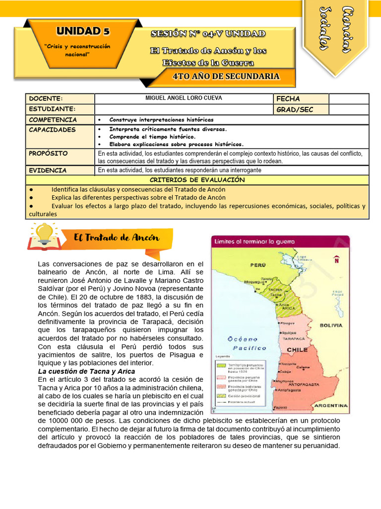 Ficha de Actividad CCSS 4° - Semana 4 | PDF