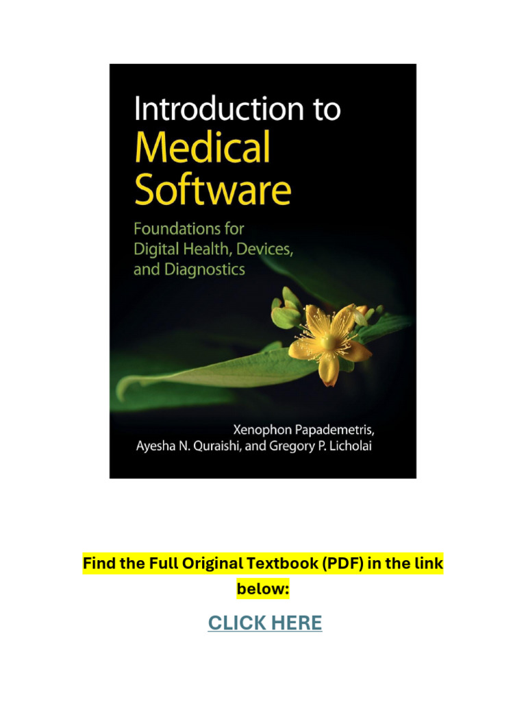 Introduction To Medical Software Foundations For Digital Health PDF | PDF | Verification And ...