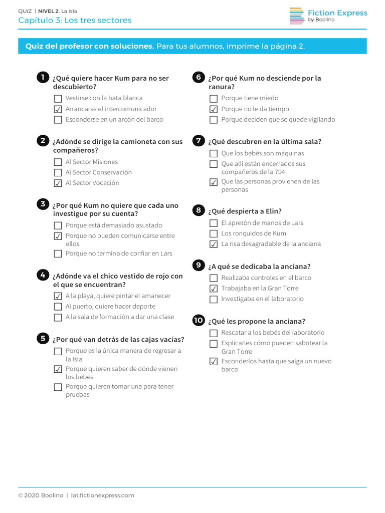 Quiz La Isla Capitulo 3 | PDF