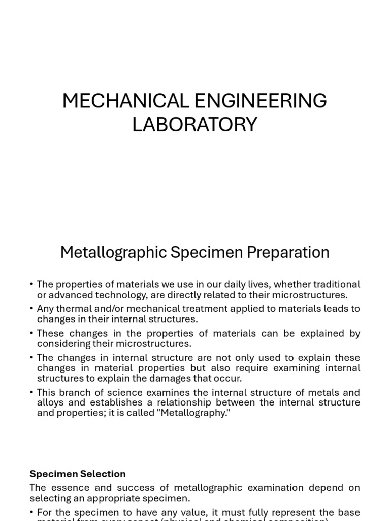 Mechanical Engineering Lab (2024-2025) | PDF
