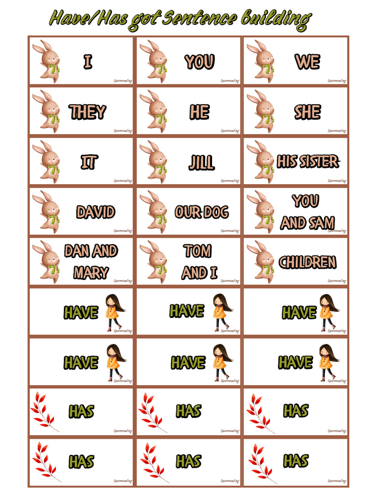 HaveHas Got Sentence Building Sparrow Eng | PDF