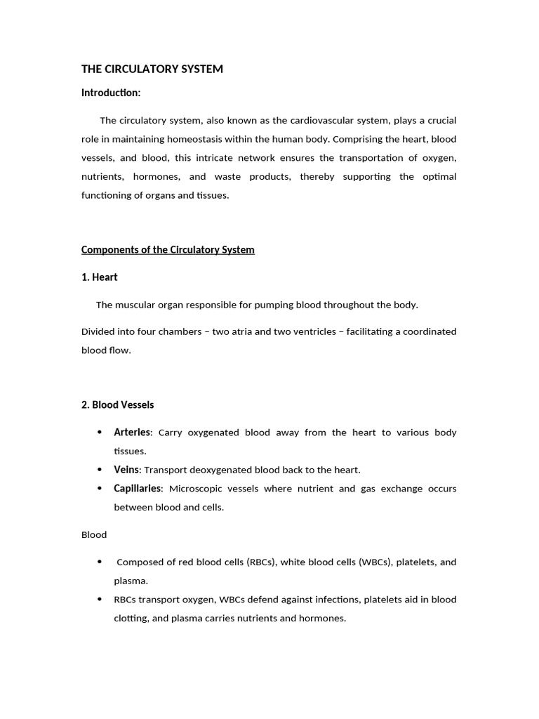 The Circulatory System | PDF