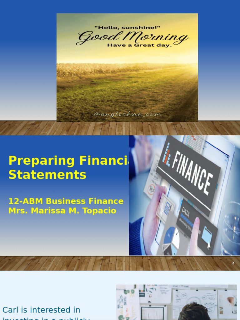 Preparation of Financial Statement Business Finance | PDF