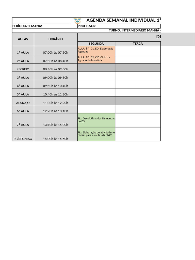 Agenda Semanal Ti 1º Tri 2024 | PDF