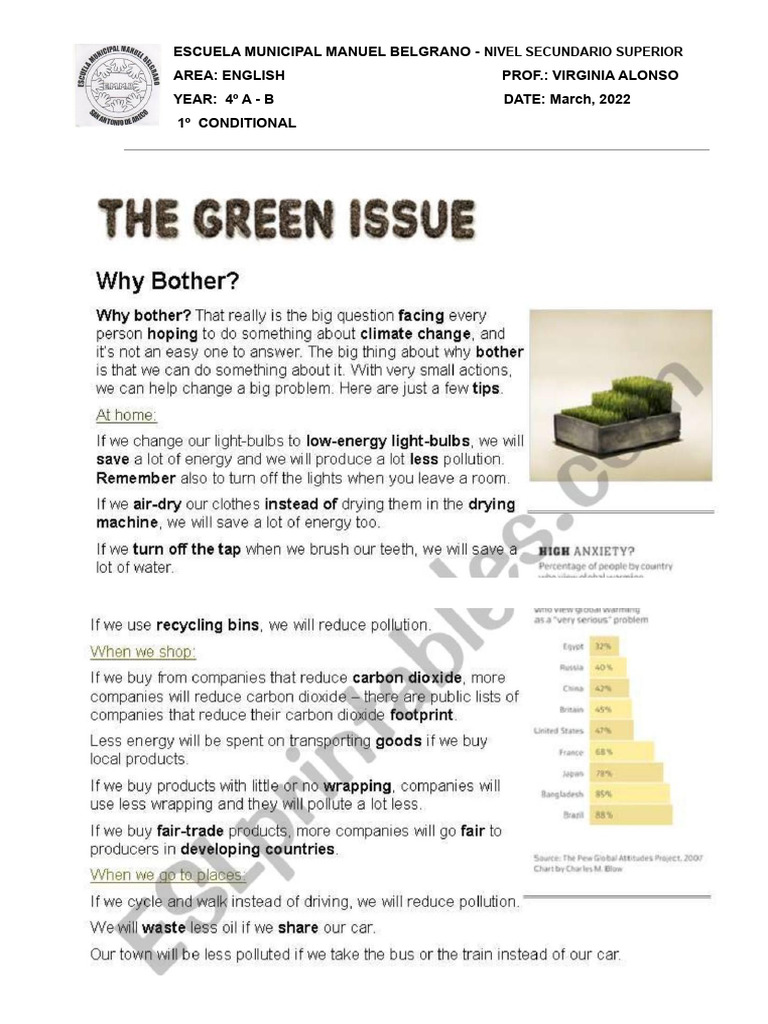 1º CONDITIONALS - The Green Issue | PDF