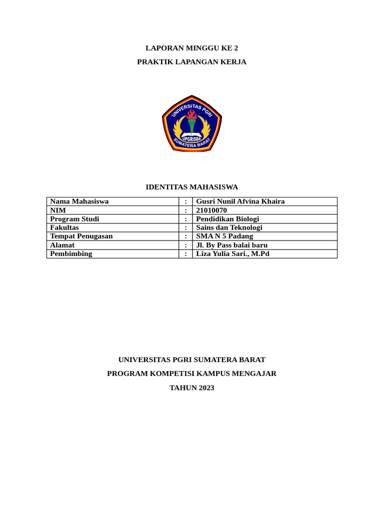 Laporan Mingguan | PDF