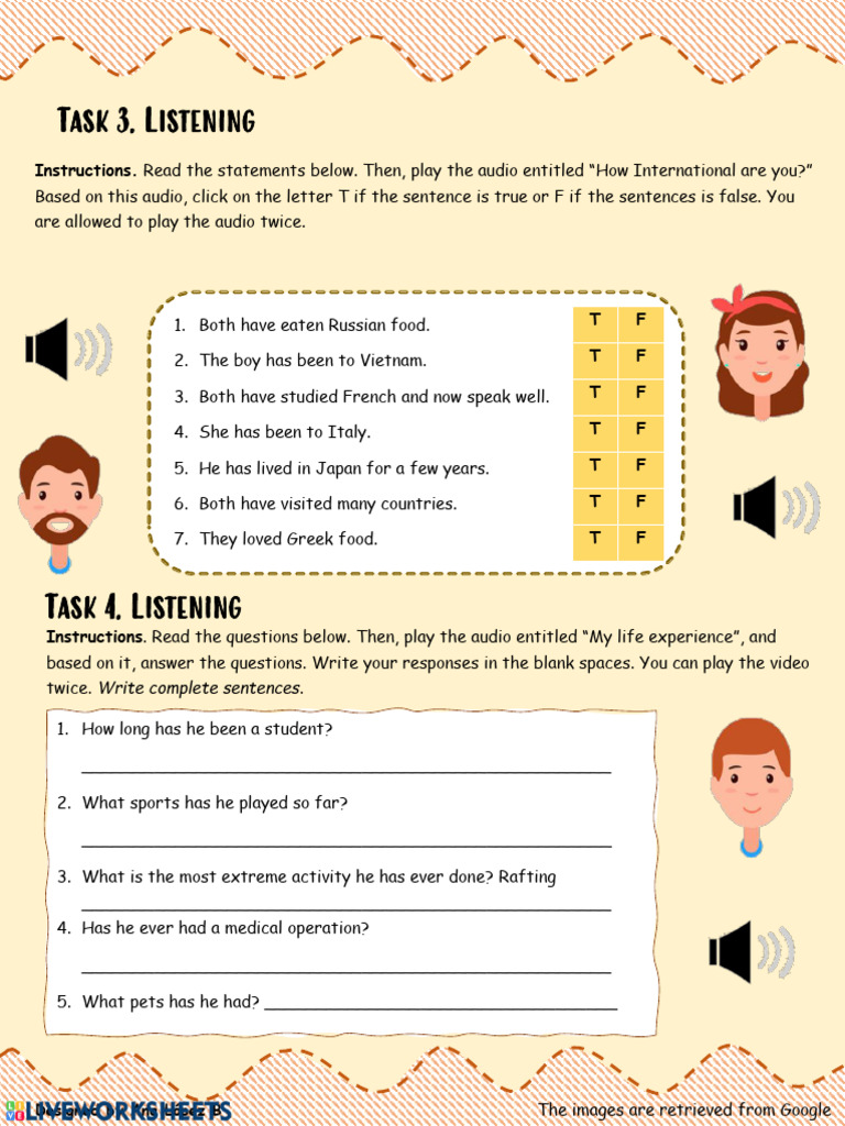 The Amazing Spider Man Cast - Present Perfect Listening Comprehension ...