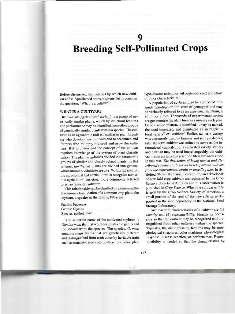 Breeding Self-Pollinated Crops | PDF