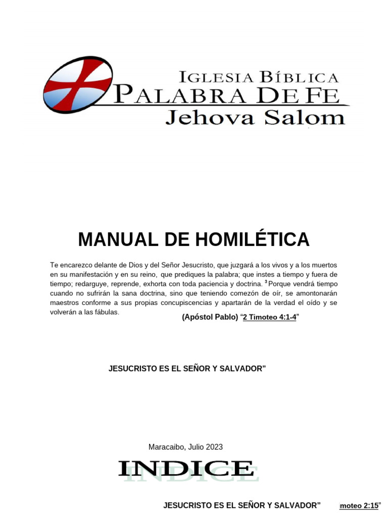 Manual de Homilética - Ibpf Jehova Salom | PDF
