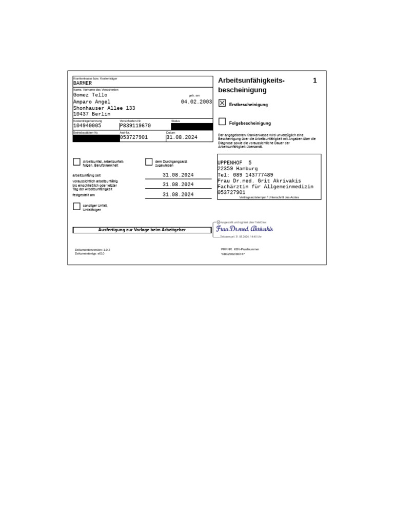 Sick Note | PDF
