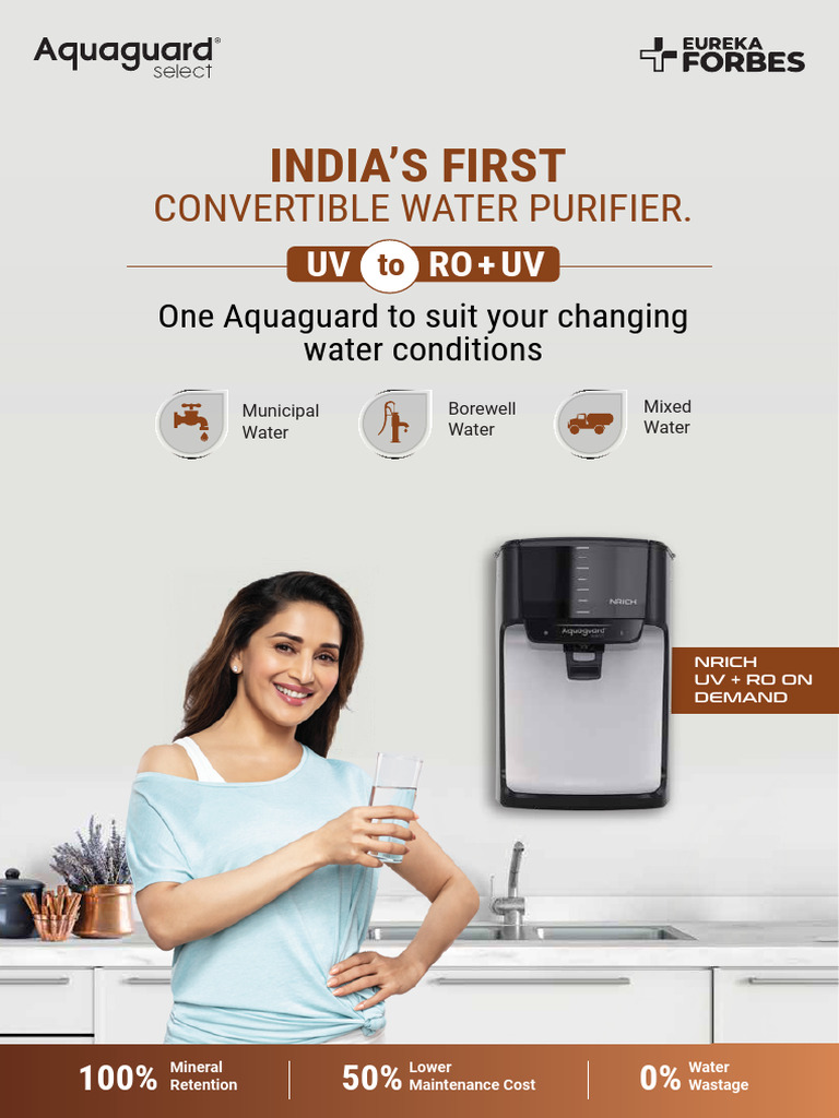 Aquaguard Select Nrich UV RO On Demand Brochure | PDF