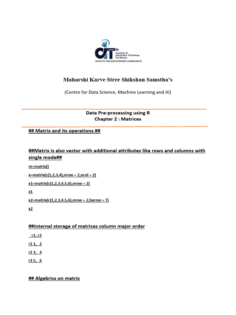 Chap4.Matrix and Its Operations | PDF