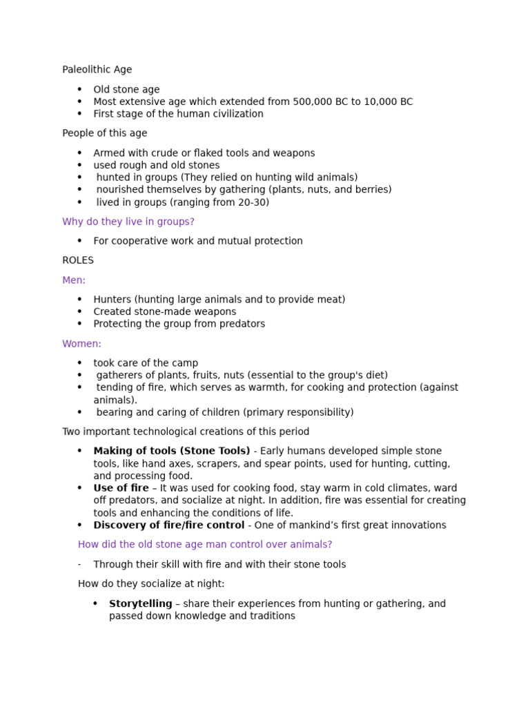 Paleolithic Age Pdf Paleolithic Tools