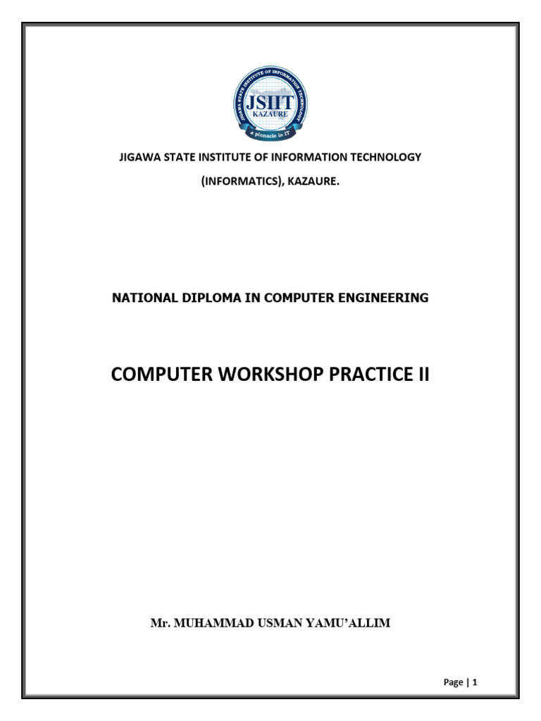COMPUTER WORKSHOP PRACTICE - CTE-242 HANDout | PDF