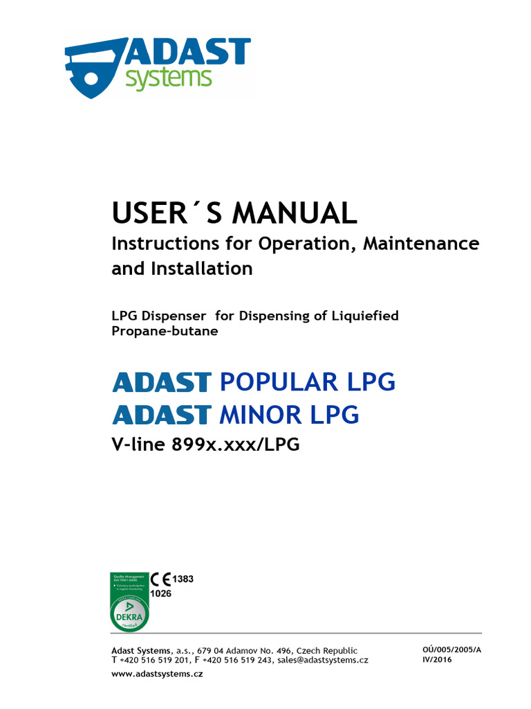 Manual - V - Line 899 LPG - IV - 2016 - Eng | PDF | Liquefied Petroleum ...
