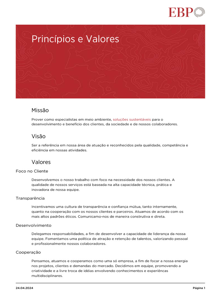 1 - Princípios e Valores | PDF