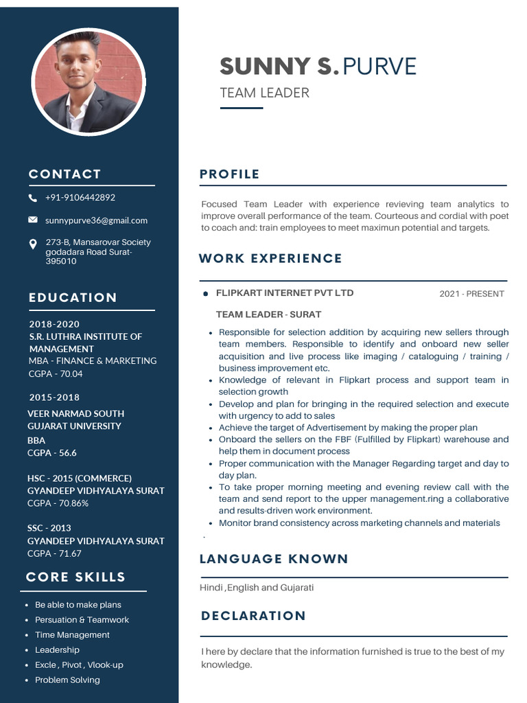 Sunny Purve Resume | PDF