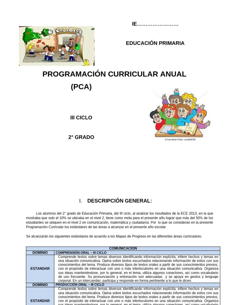 Programación Curricular Anual | PDF | Léxico | Crecimiento personal y profesional