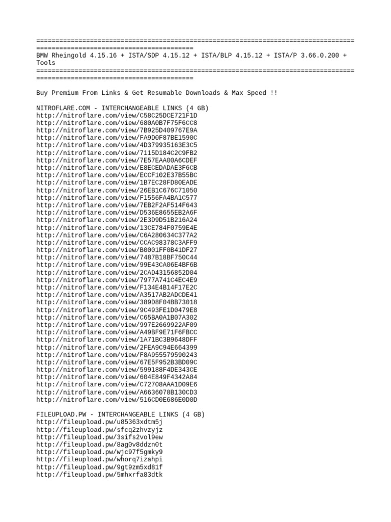 BMW Rheingold 4.15.16 + ISTA-SDP 4.15.12 + ISTA-BLP 4.15.12 +ISTA-P 3.66.0.200 + Tools | PDF