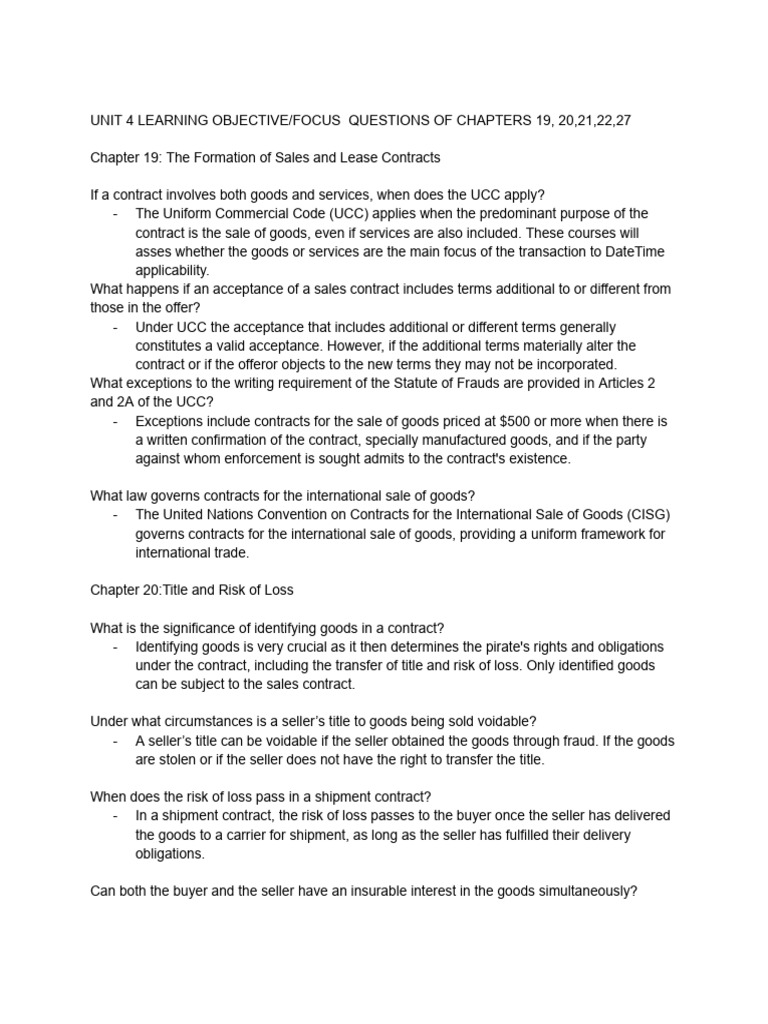 Learning Objective Answers Unit 4, Chapters 19, 20, 21, 22, 27 | PDF