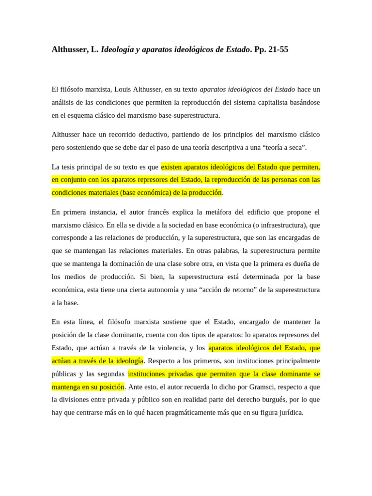 Ficha Althusser | PDF
