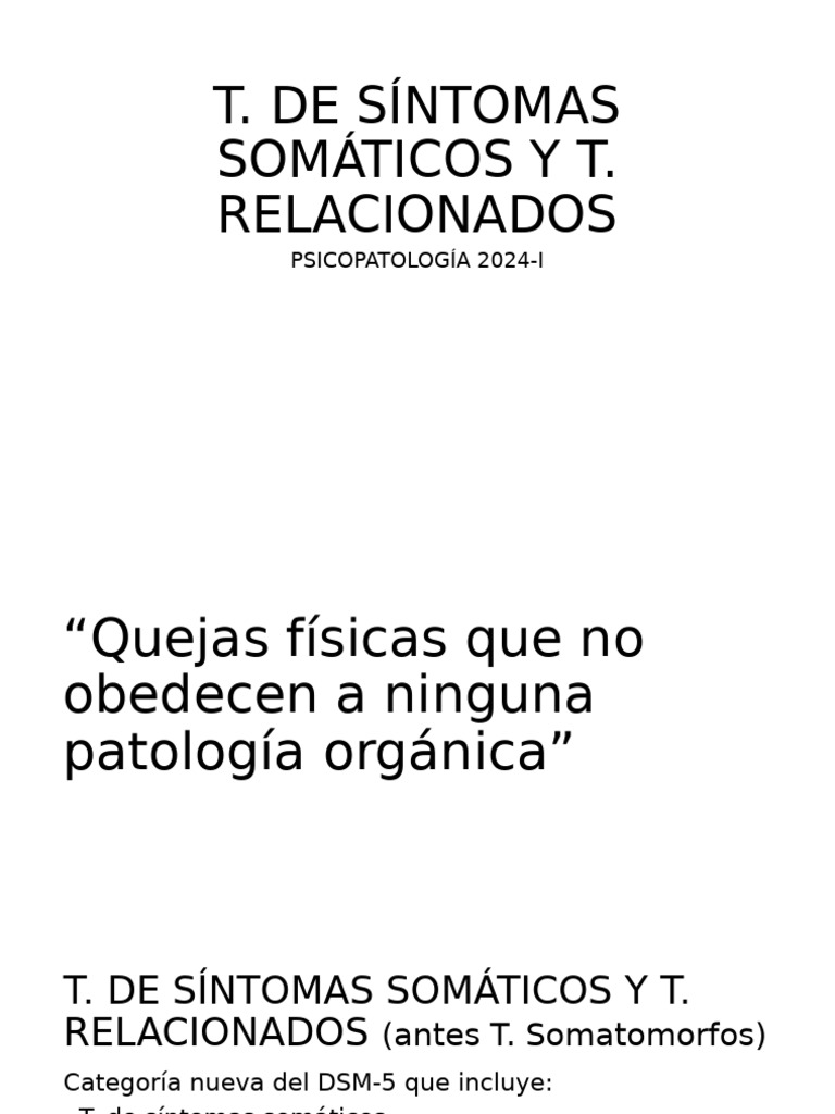 T. Síntomas Somáticos | PDF