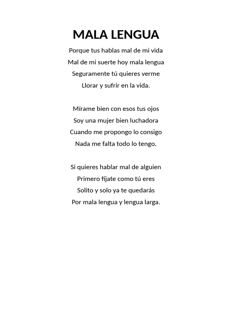 Mala Lengua | PDF