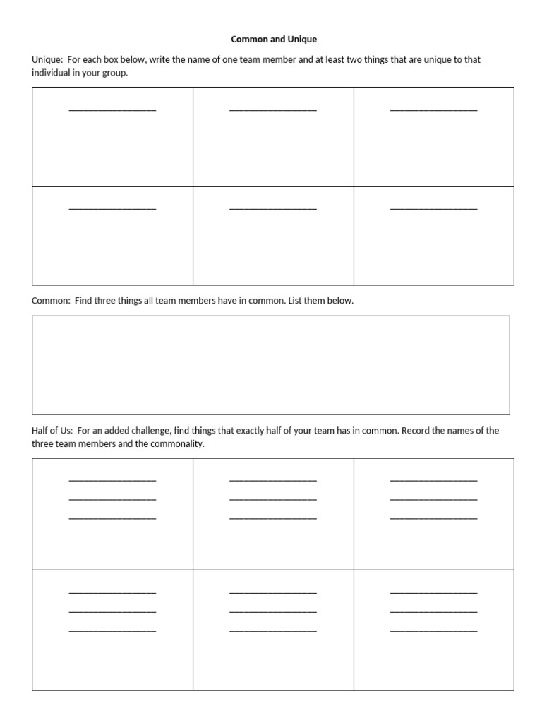 Common and Unique | PDF
