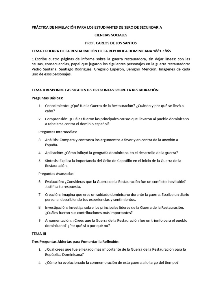 Guia de 3ero P1 | PDF