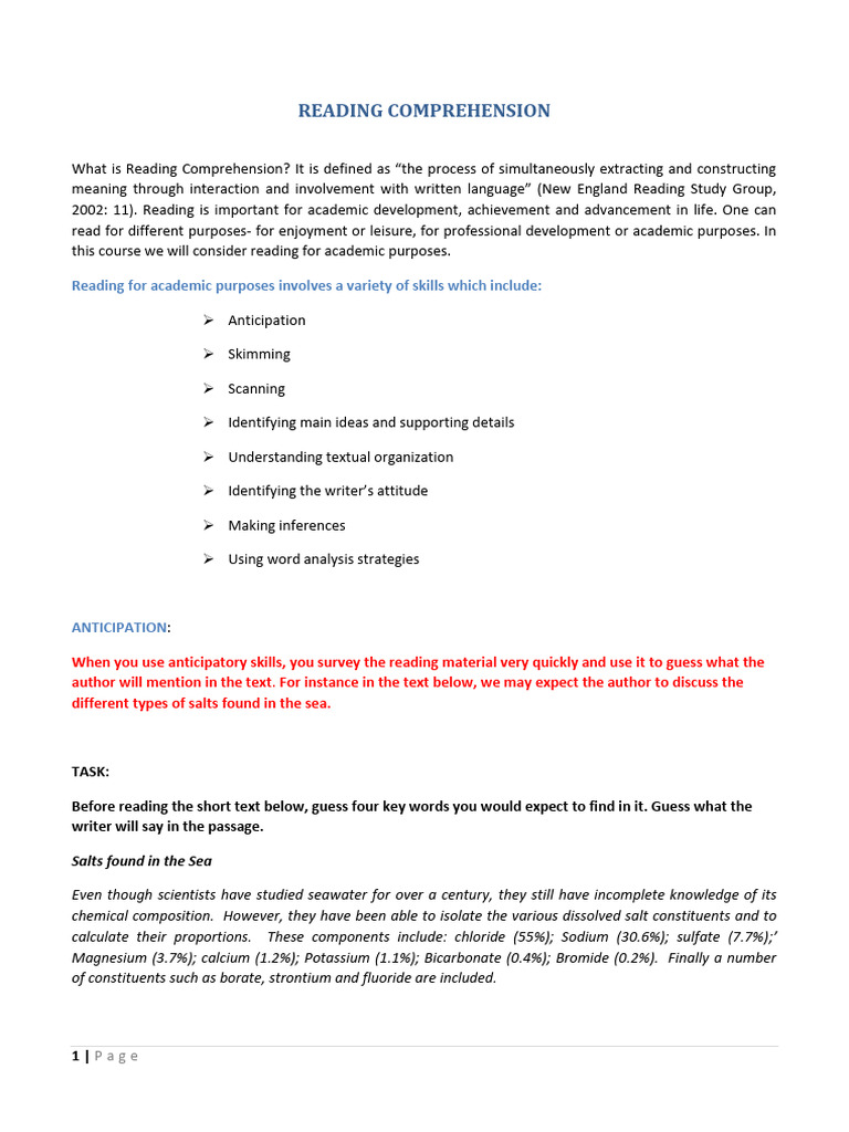 Reading Comprehension 2024 | PDF