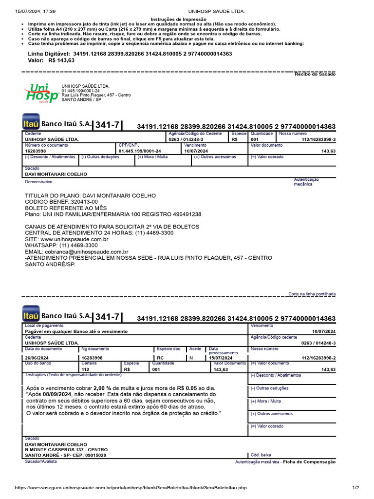 Unihosp Saúde Ltda | PDF