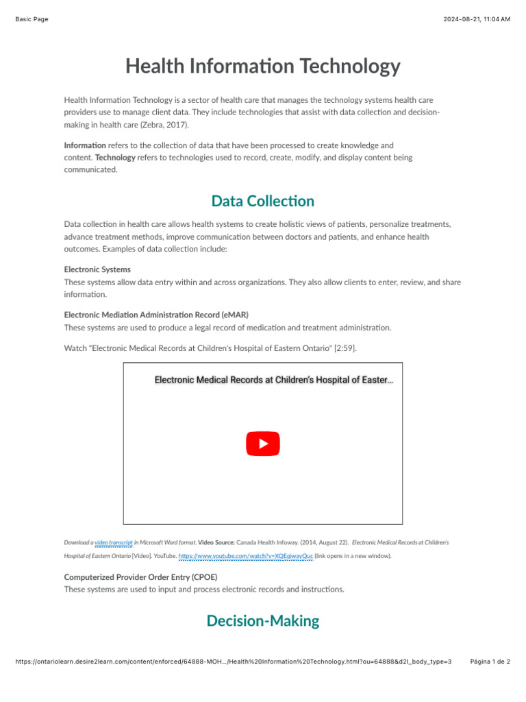 Health Information Technology Pdf