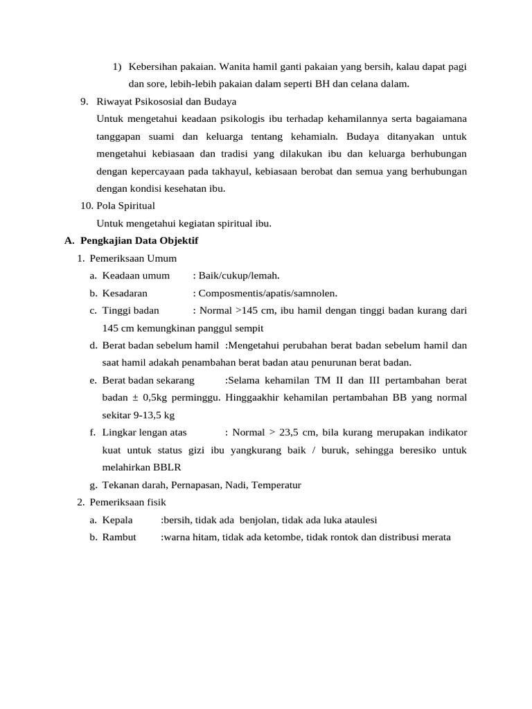 A. Pengkajian Data Objektif | PDF