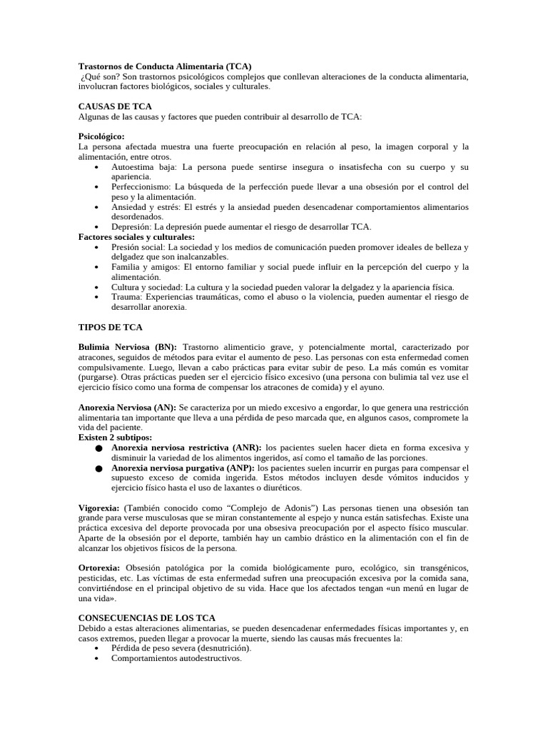 Ficha Adaptada Tca | PDF