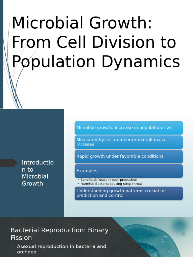 LESSON 1.2 Microbial Growth From Cell Division To Population Dynamics ...