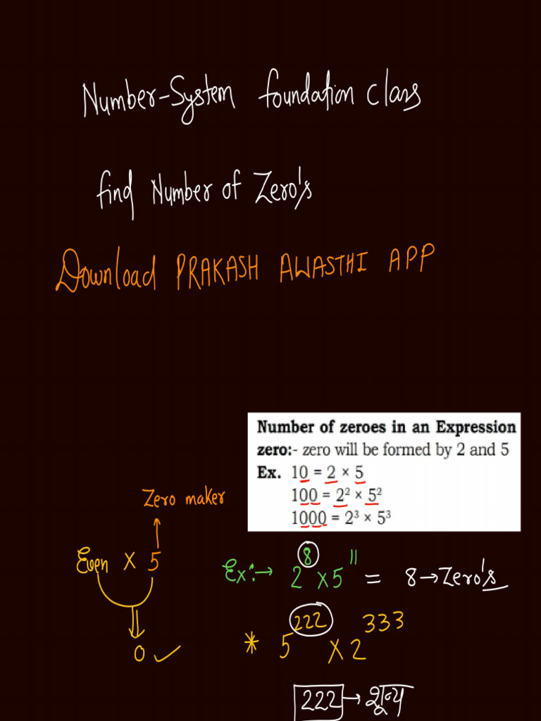 Number System Zeros Pdf 