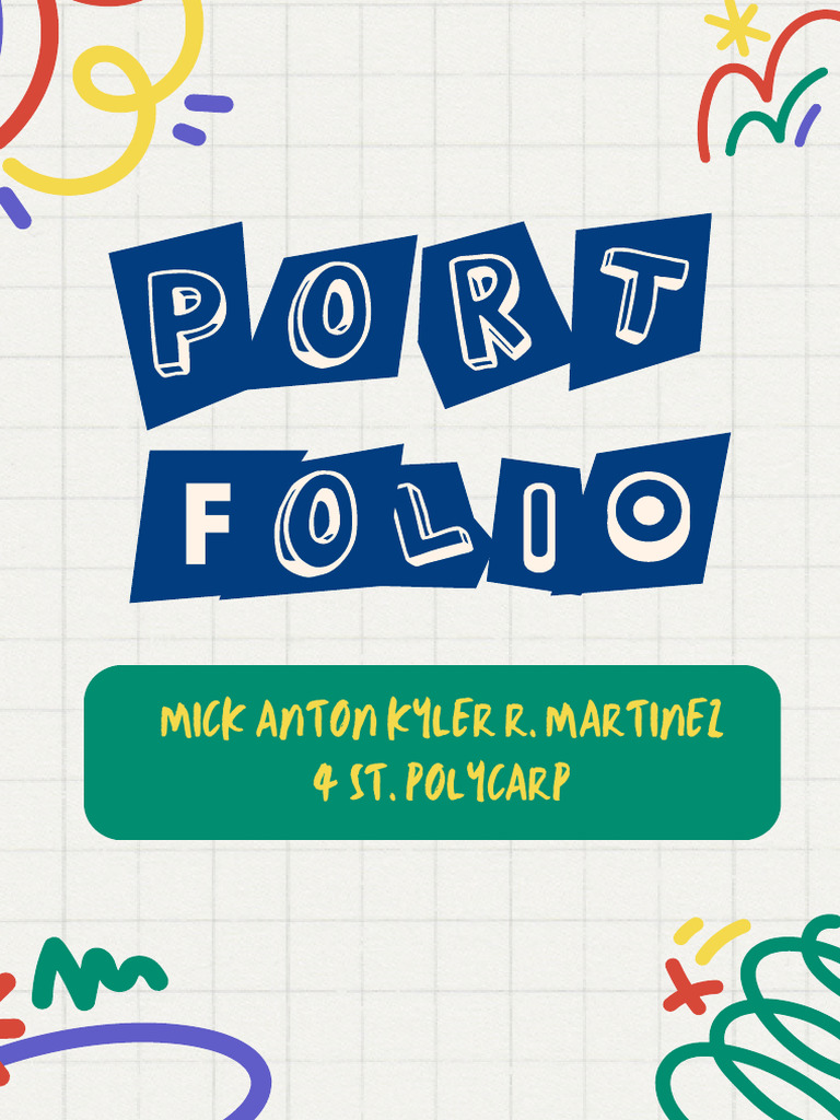 White Blue Colorful Playful Portfolio Cover A4 Document | PDF
