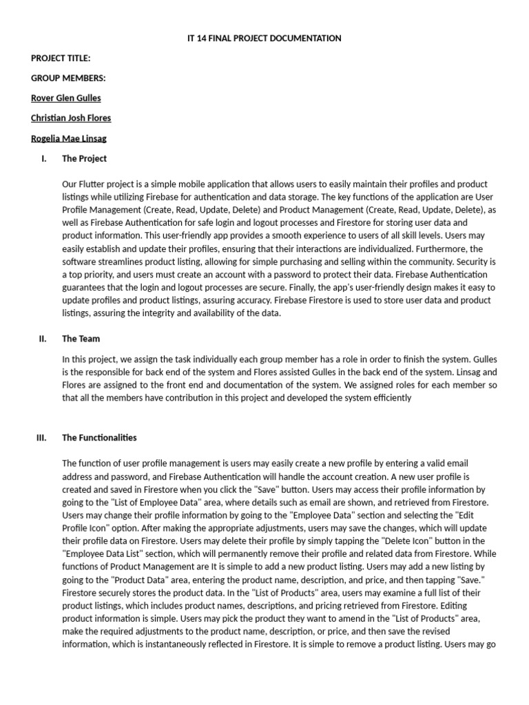IT14 Final Project Docu | PDF