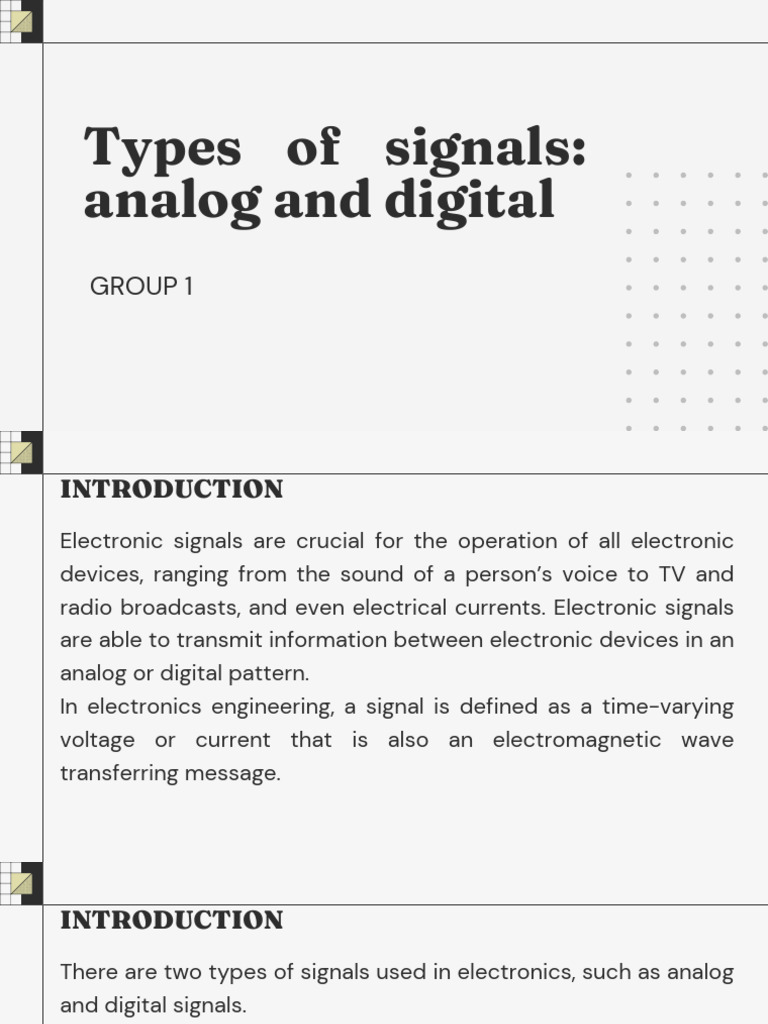 Analogg and Digital Signals | PDF