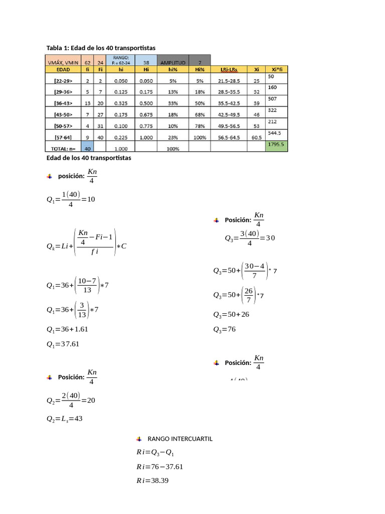 Cuartil y Rango Intercuartil | PDF | Estadísticas descriptivas ...