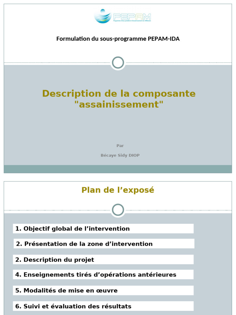 Becaye Assain Rural PEPAM IDA | PDF