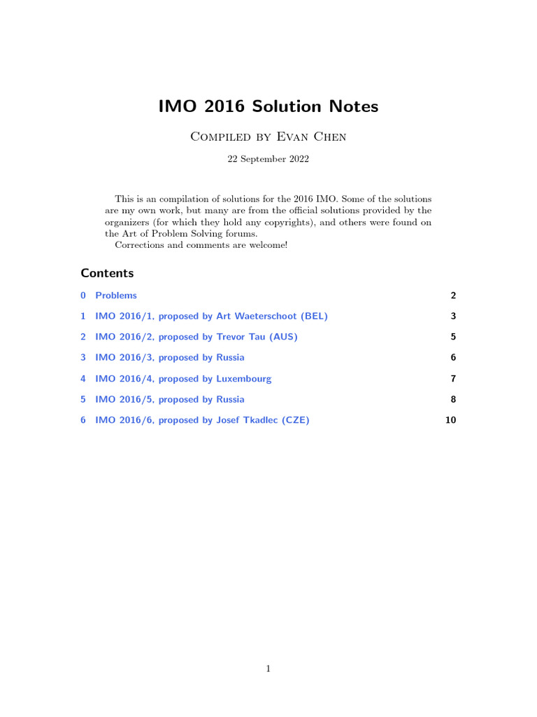 IMO 2016 Notes | PDF